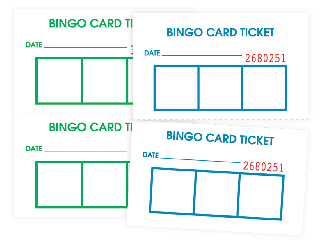 Bingo Card Tickets - Record the Number of Game Packages Purchased