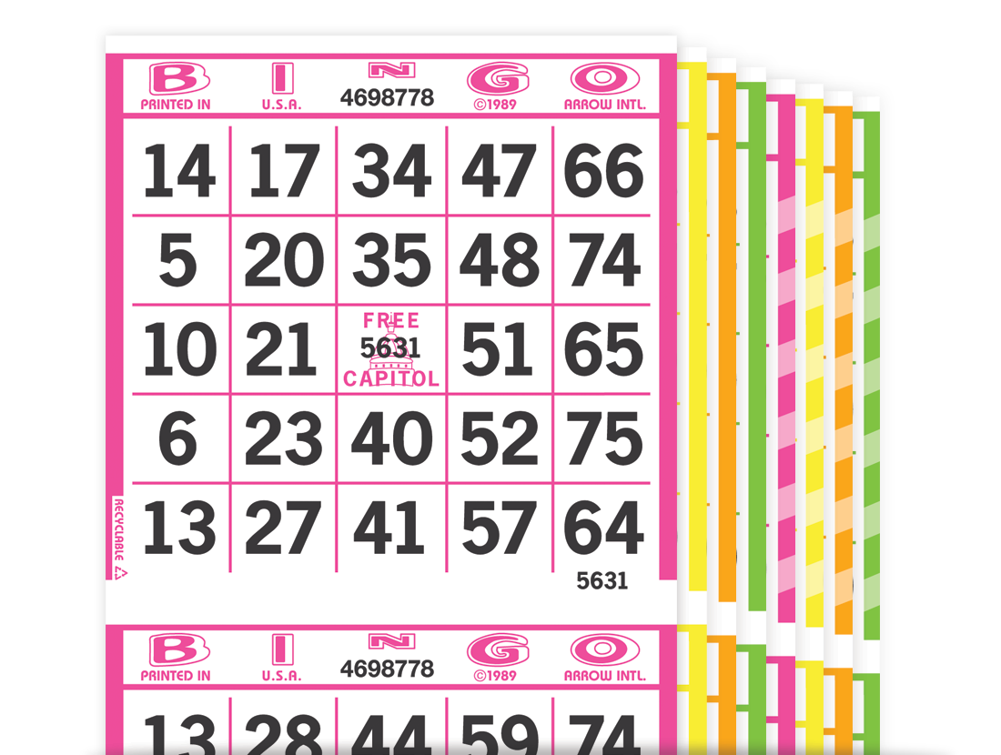 Capitol Fluorescent Bingo Paper - Glows Under Black Lighting!